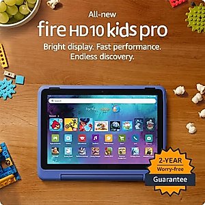 Amazon Fire HD 10 Kids Pro tablet- 2023, ages 6-12 | Bright 10.1" HD screen | Slim case for older kids, ad-free content, parental controls, 13-hr battery, 32 GB, Nebula