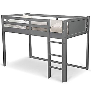 Delta Children Twin Loft Bed with Guardrail and Ladder (Coordinates with Batman, Spider-Man & Harry Potter Tents Sold Separately), Charcoal