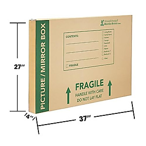 Picture/Mirror Moving Boxes - 37 x 4 x 27 inches, 8 Pack - Picture Boxes for Moving - Picture Moving Boxes - Cheap Cheap Moving Boxes