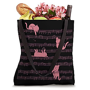 Cat and Sheet music Play Musician Tote Bag