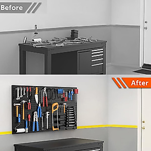 Ultrawall 4 Pcs Metal Pegboard Wall Panels, Peg Boards for Garage Tool Storage