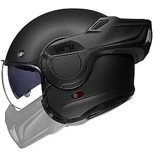 ILM Vintage Full Face Modular Motorcycle Helmet for Adults Men ATV UTV Snowmobile with 180° Reversible Chin Guard DOT Model-B707(Matte Black, L)