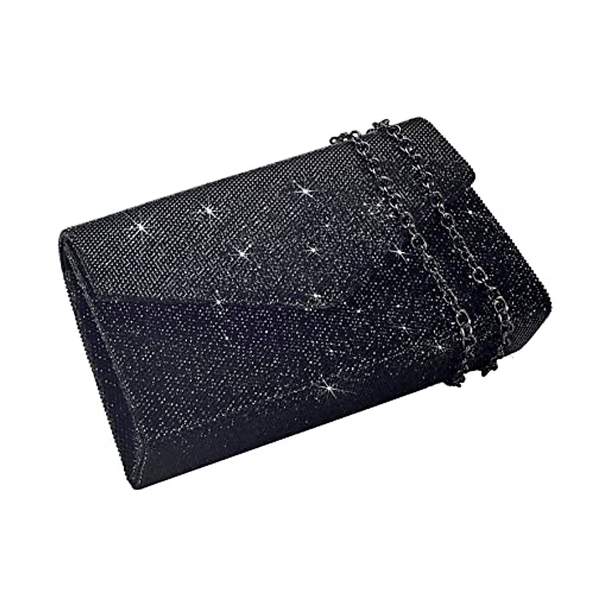 GEGELE Women's Sparkly Evening Bags Glitter Rhinestone Clutch Purse for Party Prom Wedding (Black)