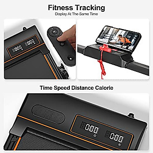 DAEYEGIM Treadmill-Walking Pad-Under Desk Treadmill-2 in 1 Folding Treadmill-Treadmills for Home-Black Orange