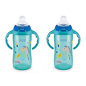 NUK 10 Ounce Jungle Large Learner Cup With Handles, 2 Pack, Boy (Colors may vary)