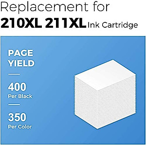 210XL 211XL MYCARTRIDGE 210 211 Remanufactured Ink Cartridge (Black Tri-Color, 2 Pack) Use for PIXMA MP490 MP495 MP250 Printer