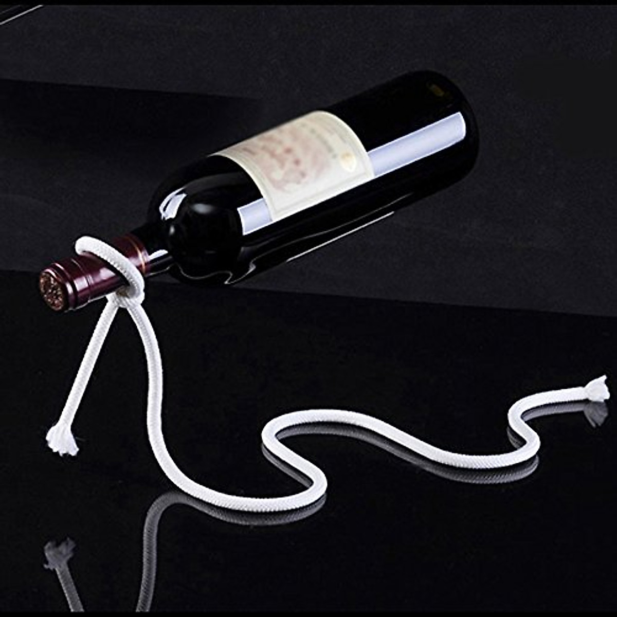 CdyBox Magic Rope Wine Bottle Holder Stand Rack Bar Gift (Rope)