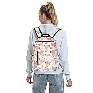 Axolotl Backpack Bookbags Casual Lightweight Pink bag Travel Daypack
