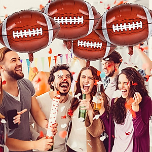 Eaezerav 8 Pcs Football Balloons Football Themed Birthday Party Supplies for Super Bowl Decor, Football Party Balloons Foil Balloon Sport Themed Birthday Party Decor for Boys