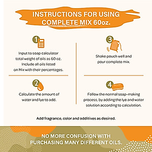 Pifito Soap Making Oils Mix No. 2 │ 60 Oz Quick Mix Blend of Pre-Measured Oils for Cold Process Soap Making Supplies