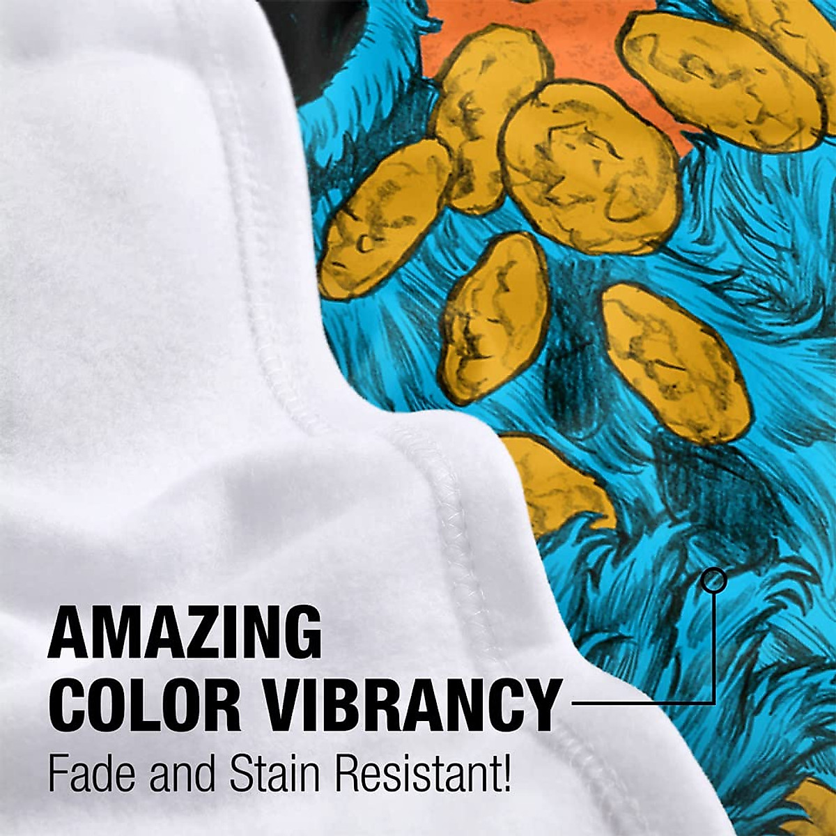 LOGOVISION Sesame Street Lightweight Baby Blanket, 30"X40", Cookie Monster Painted Unisex for Infants Girls & Boys