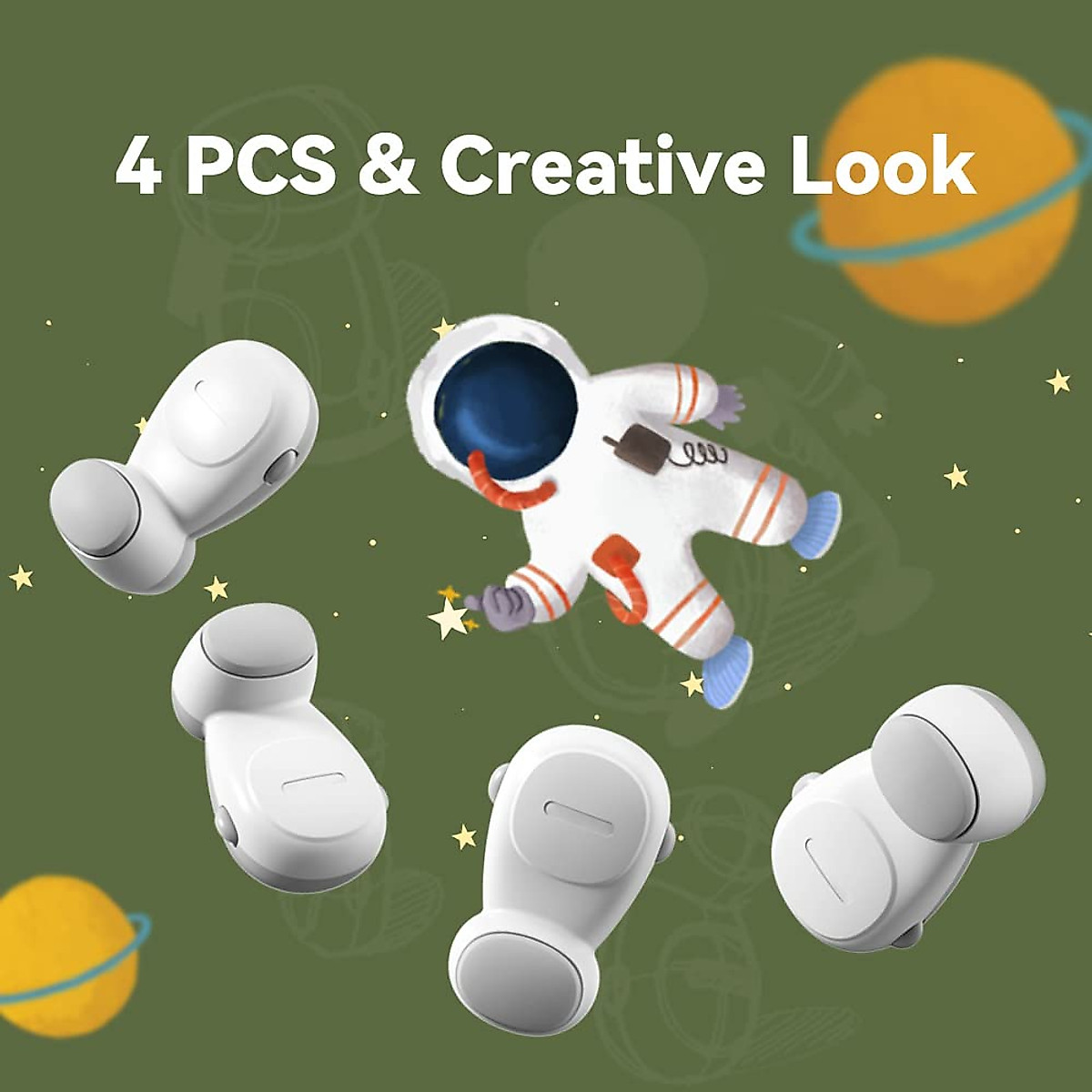 SAFELON 4 PCS Baby Safety Automatic Door Stopper, Automatic Door Finger Guards for Kids, Automatic Anti-Pinch Door Stopper, No Drilling& Tools, Easy to Install and Use