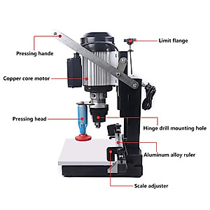 Hinge Drilling Machine, Portable Hand-Held Hinge Drilling Machine, Interior Decoration Cupboard Wardrobe Home Improvement Punching Machine, Woodworking Hinge Drill,2880 RMP/min,Depth 0-40mm,1100W
