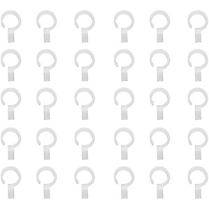 lasenersm 30 Pieces Windproof Hook Hanger Buckle Hook Clips Plastic Cloth Hanger Buckles Clothes Hanger Hooks Windproof Clothes Hanger Clip Buckle, White(for 25-29mm Round Tube)