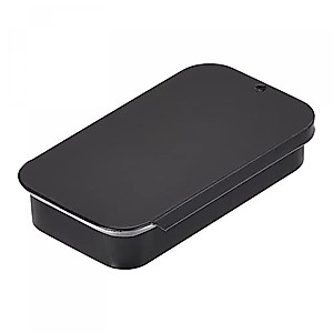 uxcell Metal Tin Box, 4pcs 2.36" x 1.18" x 0.43" Rectangular Empty Tinplate Storage Containers with Sliding Lids, Black