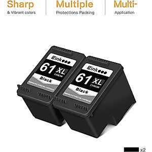 E-Z Ink (TM Remanufactured Ink Cartridge Replacement for HP 61XL 61 XL High Yield for HP Envy 4500 4502 5530 DeskJet 2512 1512 2542 2540 2544 3052a 1055 2548 OfficeJet 4630 Printer (2 Black,2Pack)