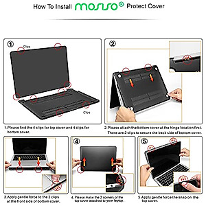 MOSISO Compatible with MacBook Pro 13 inch Case M2 2023, 2022, 2021-2016 A2338 M1 A2251 A2289 A2159 A1989 A1708 A1706, Plastic Pattern Hard Shell Case&Keyboard Cover&Screen Protector,Black Marble