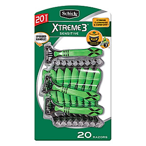 Schick Xtreme 3 Sensitive Skin Razors - Flexible Blades with Aloe Fights Razor Burn , 20 Count (Pack of 1)