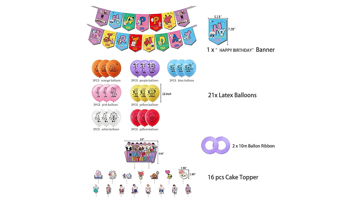 BTS Birthday Party Supplies - Fun & Colorful Decor