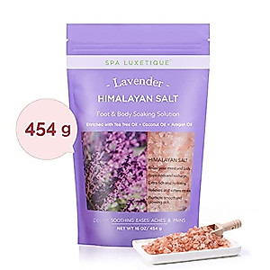 Bath Salts, Epsom Salts with Himalayan Bath Salt for Women Relaxing Extra Lavender Essential Oil with Spoon, Bath Sets for Women Gift Epsom Salt for Soaking Gift Set-3 Pcs x 16oz/454g