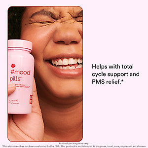 Love Wellness Mood Pill Supplement | Promotes a Happy Mood | Helps with PMS Hormones, Stress Relief, & Improves Mood | Vitamin B6, GABA, L-Theanine & Organic Ginkgo Biloba Leaf Powder | 60 Capsules