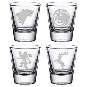 GoT - Four Houses Etched Shot Glasses