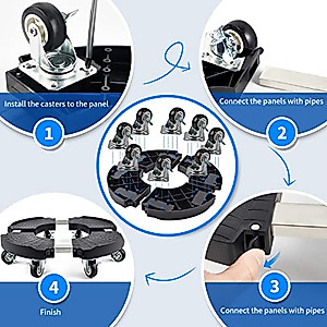 Plant Caddy with Wheels Heavy Duty with 8 Lockable Casters, Rolling Plant Stand Adjustable 15"-21", Plant Dolly with Wheels Heavy Duty 330lbs Capacity for Outdoor Indoor Large Plant /Flower Pot