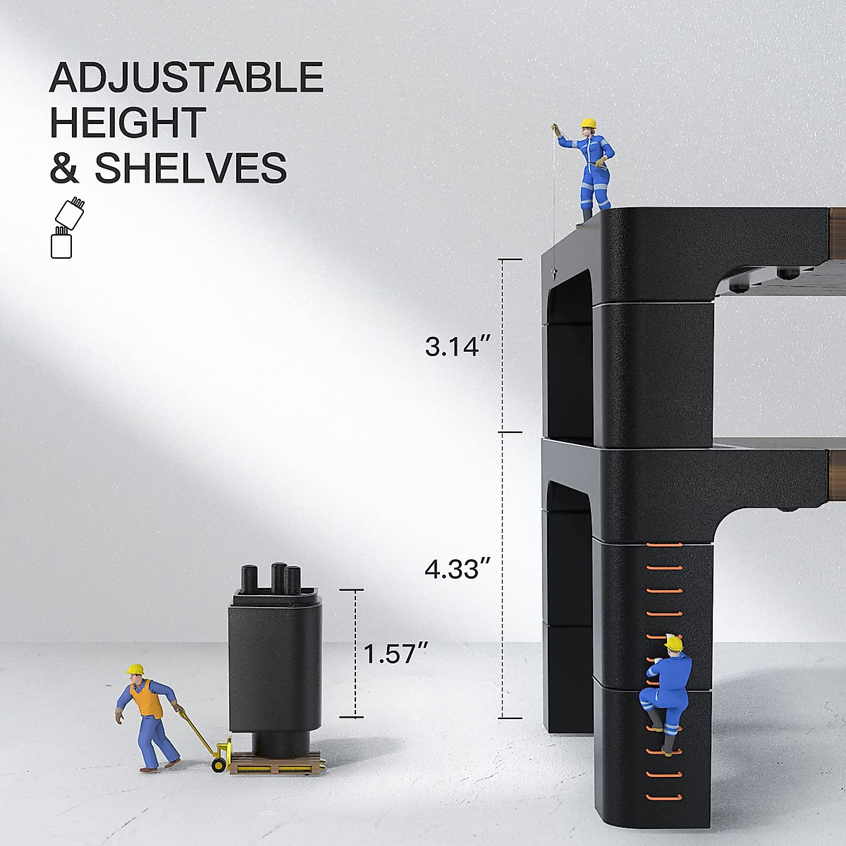 HUANUO Monitor Stand Computer Riser, Monitor Stand for Desk with Adjustable Height and 2 Platforms, Ergonomic Computer Riser, Monitor Riser for Laptops and Monitors
