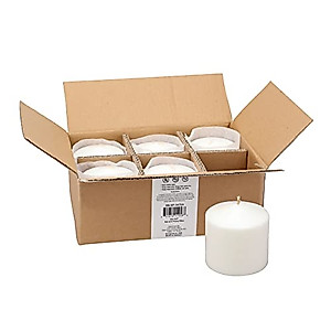 Stonebriar 18 Hour Long Burning Unscented Pillar Candles, 3x3, White , Pack of 6