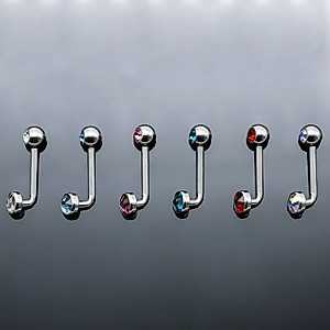 BLISI 14G Solid Titanium Christina Piercing Barbell VCH Ring Bar Genital Jewelry Vertical Hood (Aquamarine-USA)