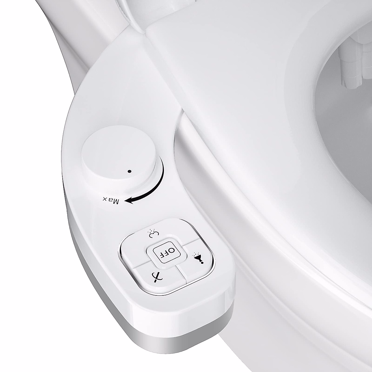 SAMODRA Non-Electric Bidet - Self Cleaning Dual Nozzle (Frontal and Rear Wash) Fresh Water Bidet Toilet Seat Attachment with Independent Adjustable Water Pressure (Classic White)