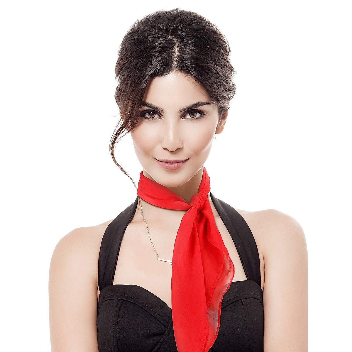 SATINIOR Chiffon Scarf Women Square Handkerchief Lightweight Satin Ribbon Scarf Retro Neck Scarf