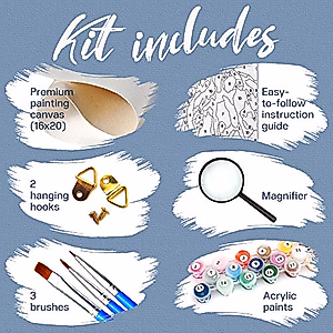 Lin-A-Lex DIY Paint by Numbers for Adults and Kids, Autumn Landscape - Rainy Day, Beginner Friendly Painting Kit with Soft Brushes, Acrylic Pigment Oils, Arts and Craft for Home