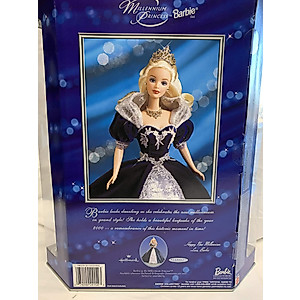 Holiday Barbie Special Edition Millennium Princess Mattel Year 1999 2000 with Swirl Background Inside Box