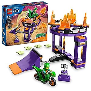 LEGO City Stuntz Dunk Stunt Ramp Challenge, 2in1 Action Set with Self-Driving Dinosaur Motorcycle Toy and Stunt Rider, Fun Activity for Kids, Boys, Girls 5 Years Old and Up, 60359