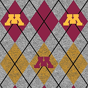 SYKEL ENTERPRISES University of Minnesota Fleece Blanket Fabric with Argyle Design on Heather Ground-Sold by The Yard Argyle Fleece Fabric-Fleece Blanket Fabric