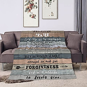 Marriage Prayer Gifts Blanket Wedding Anniversary Engagement Gifts for Couples Newly Engaged Unique Christian Decor Throw Blanket Religious Present for Women Men for Valentines, Birthday 60"X50"