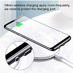 VIWIEU USB C Anti Dust Plugs Protector, Waterproof C Port Cover Cap Phone Charm 4 PCS Compatible with iPhone 15 Plus Pro Max Samsung Galaxy S24/S23/S22/S21/S20 Ultra Earbuds Wireless Charging (Black)