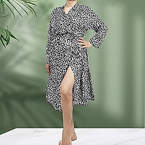 QTECLOR Maternity Robe with Swaddle Blanket, Mommy Robe Hospital Labor Delivery Nightgown Nursing Wear（with Gift Box） (A18 Robe+Swaddle, XL)