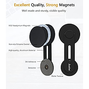 Jkoailiwi 180° Adjustable & Flip Continuity Camera Monitor Mount, Dual Screen Magnetic Phone Holder for Laptop, Slim MacBook Webcam Mount Compatible with MagSafe iPhone 15/14/13/12 & All Phones