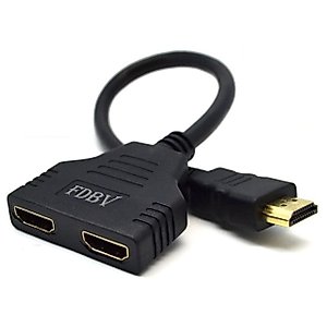 FDBV Hdmi Splitter Adapter Cable, Hdmi Splitter 1 in 2 Out HDMI Male to Dual HDMI Female 1 to 2 Way for HDMI HD, LED, LCD, TV, Support Two The Same TVs at The Same Time 1080P