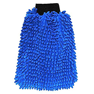 POLYTE Microfiber Chenille Car Wash and Dust Mitt and Glove Set, 3 Pack