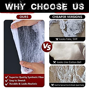 1000 sqft Spider Webs Halloween Decorations with 77 Fake Spiders, Super Stretch Cobwebs for Halloween Indoor and Outdoor Decor