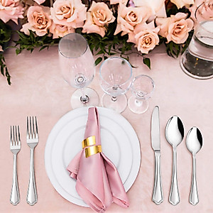 Dinner Forks Set of 12, E-far 7.9 Inch Stainless Steel Forks for Home, Kitchen or Restaurant, Non-toxic & Mirror Polished, Scalloped Edge & Dishwasher Safe