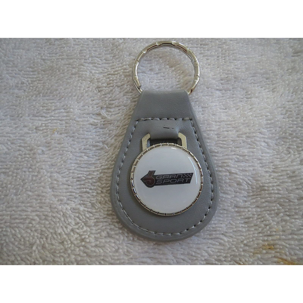 1982-1987 REGAL GRAN NATIONAL GRAN SPORT LOGO LEATHER KEYCHAIN - GREY