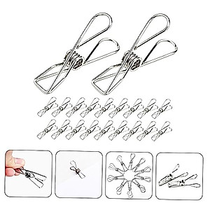 OHPHCALL 20pcs Large Metal Book Clasp Chip Clips Storage Binder Clips for Food Packaging Reusable Snack Bag Clips Sealing Clips for Food Packages Multi-Functional Kitchen Supplies