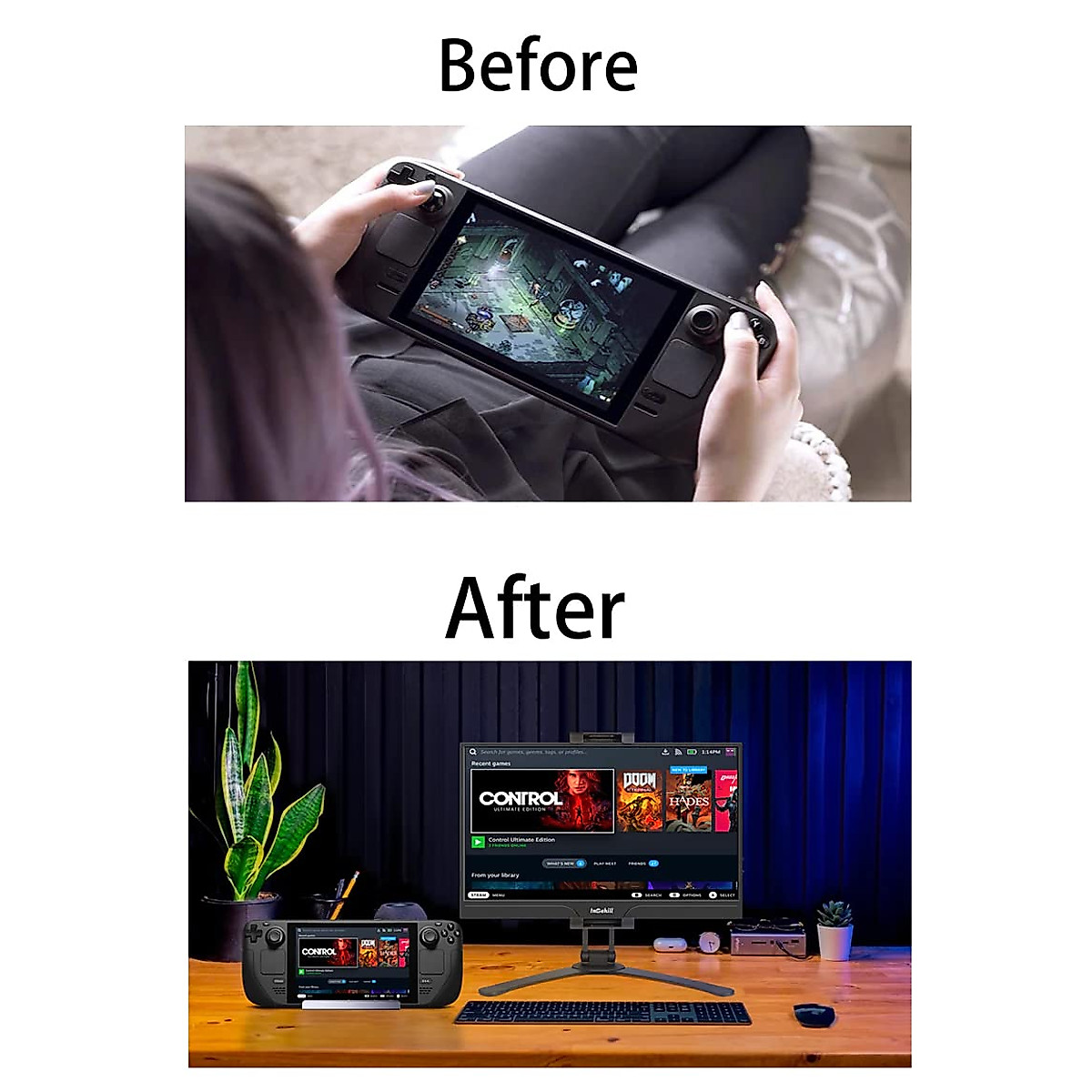 BALQTENH Steam Deck Dock,Steam Deck Docking Station 3 Monitors 2 Steam Deck Fan,11 in 1 Triple Monitor Docking Station Asus Rog Ally Dock Nintendo Switch Docking Station 100W PD Charging Port