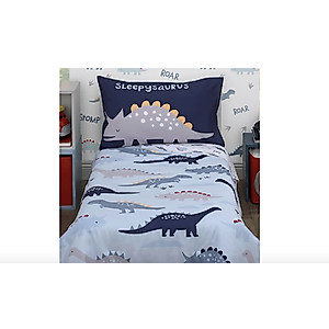 Parent's Choice 4-Piece Toddler Bedding Set, Blue, Dino