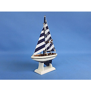 Hampton Nautical Blue Striped Pacific Sailer, 9"