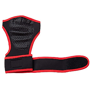 Mind Reader Pull-Up Glove Set, Secure Finger Holes, Textured Non-Slip Grip for Chin-Up Bars, Gymnastics, Circus Training, Aerial or Pole Fitness, Small, Red